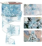 Amazon.com: HUIHUANG Turquoise Wired Ribbon 2-1/2 inch, Christmas ...