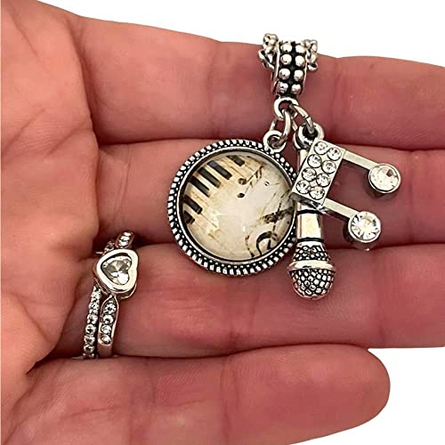 Amazon.com: Microphone Music Clef G Note Charm with Bracele, Necklace ...