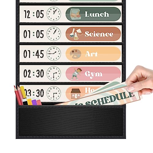 Snapklik.com : Godery Boho Theme Daily Schedule Pocket Chart Set ...