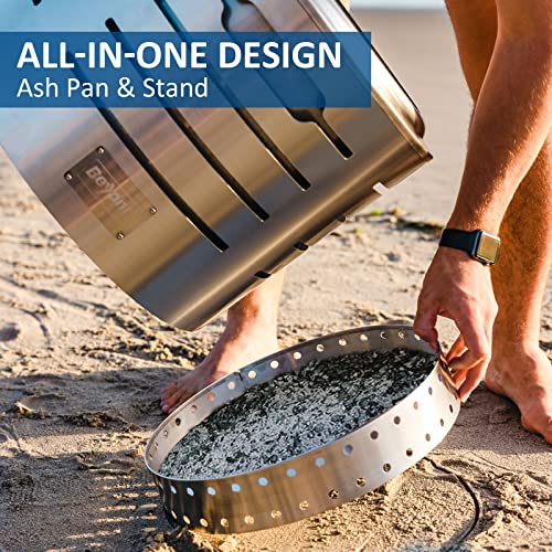 BeyondHOME 19.3 Inches Smokeless Instant Fire Pit, Stainless Steel Fire ...