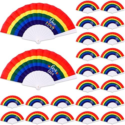 Amazon.com: Maitys 24 Pcs Pride Month Rainbow Folding Fans LGBTQ ...