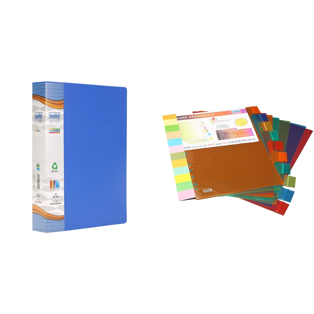 Solo RB408 A5 Size 2D Ring Binder & Solo SP 110 Separator/Divider (Set ...