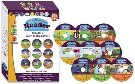Amazon.com: Early Learning Reading 9 DVD Set with 3 Levels - Teaches ...