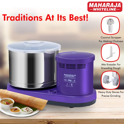 Maharaja Whiteline 150 W Fortune DLX Wet Grinder 2 L (Lavender) with ...