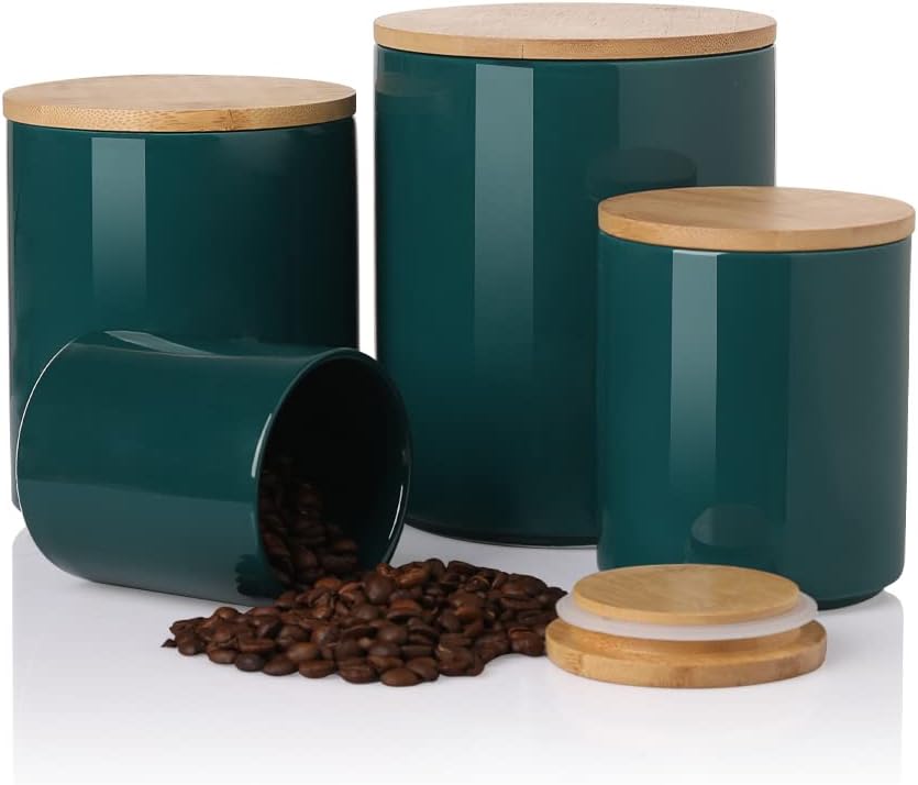 Amazon.com: Mixpresso 3 Pcs Olive Green Canisters Sets For The Kitchen ...