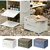 BUNIQ Collapsible Storage Box, Folding Camping Storage Box With Wooden ...