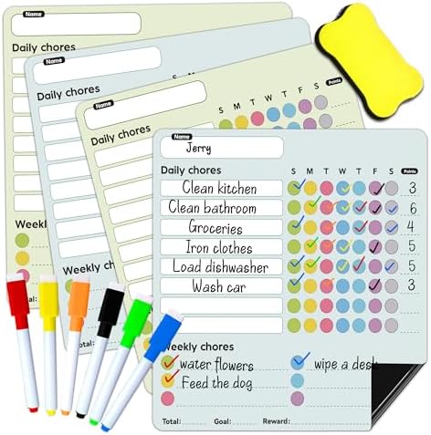 MCCORL Magnetic Chore Chart, Weekly Planner Whiteboard Calendar for ...