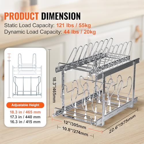 Snapklik.com : Pan And Pot Rack, 2-Tier Expandable Pull Out Under ...