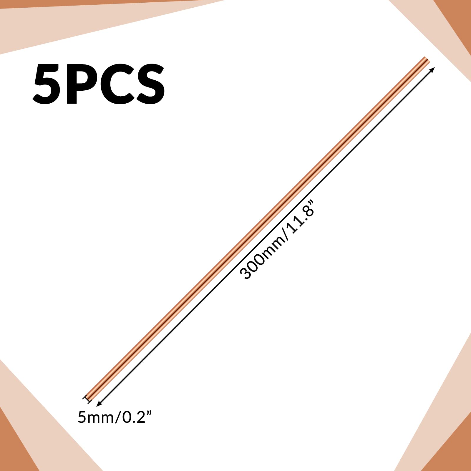 Snapklik.com : Therwen Pure Copper Round Rod 11.8 Inch Length Bare ...