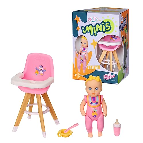 BABY born Minis Playset Highchair with Luna 906125 – 6.5cm Doll with ...