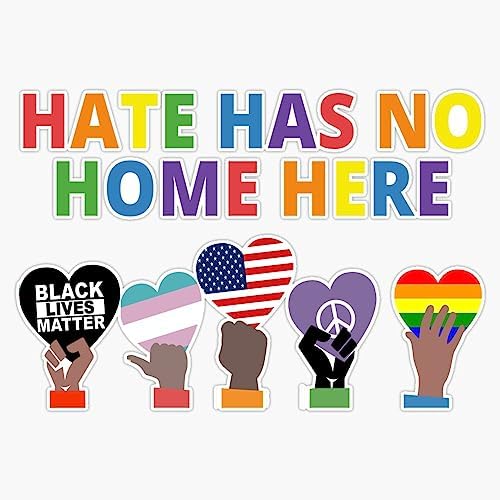 Amazon.com - LGBT- Hate Has No Home Here Vote Hand Tee Equality Symbol ...