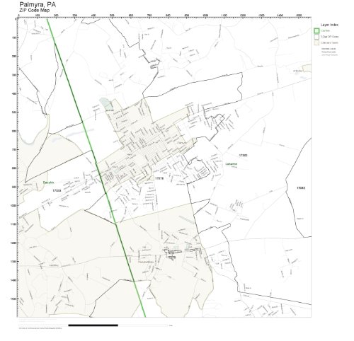 ZIP Code Wall Map of Palmyra, PA ZIP Code Map Laminated: Amazon.com ...