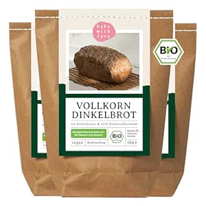 Bio Dinkelvollkornbrot Backmischung - Brotbackmischung Vollkorn für Dinkelbrot und Körnerbrot ...