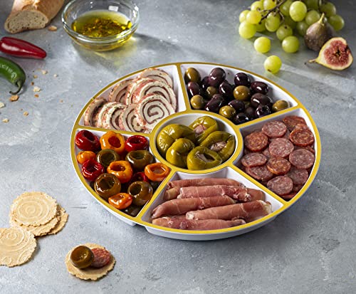 Snapklik.com : Plasticpro 6 Sectional Round Plastic Serving Tray/Platter