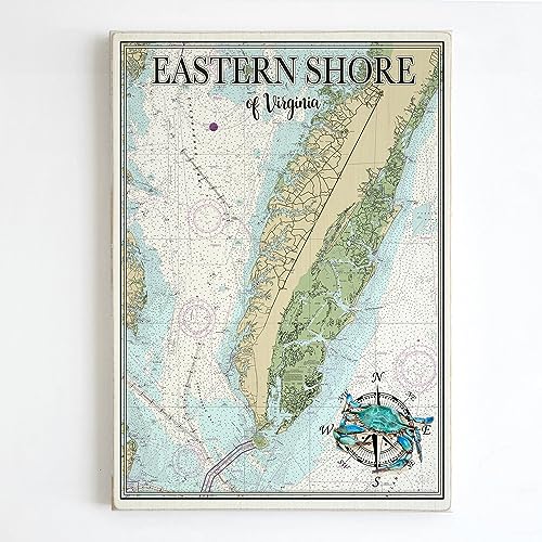 Amazon.com: Eastern Shore, VA Wood Map Plank Wall Art | 11" X 16 ...