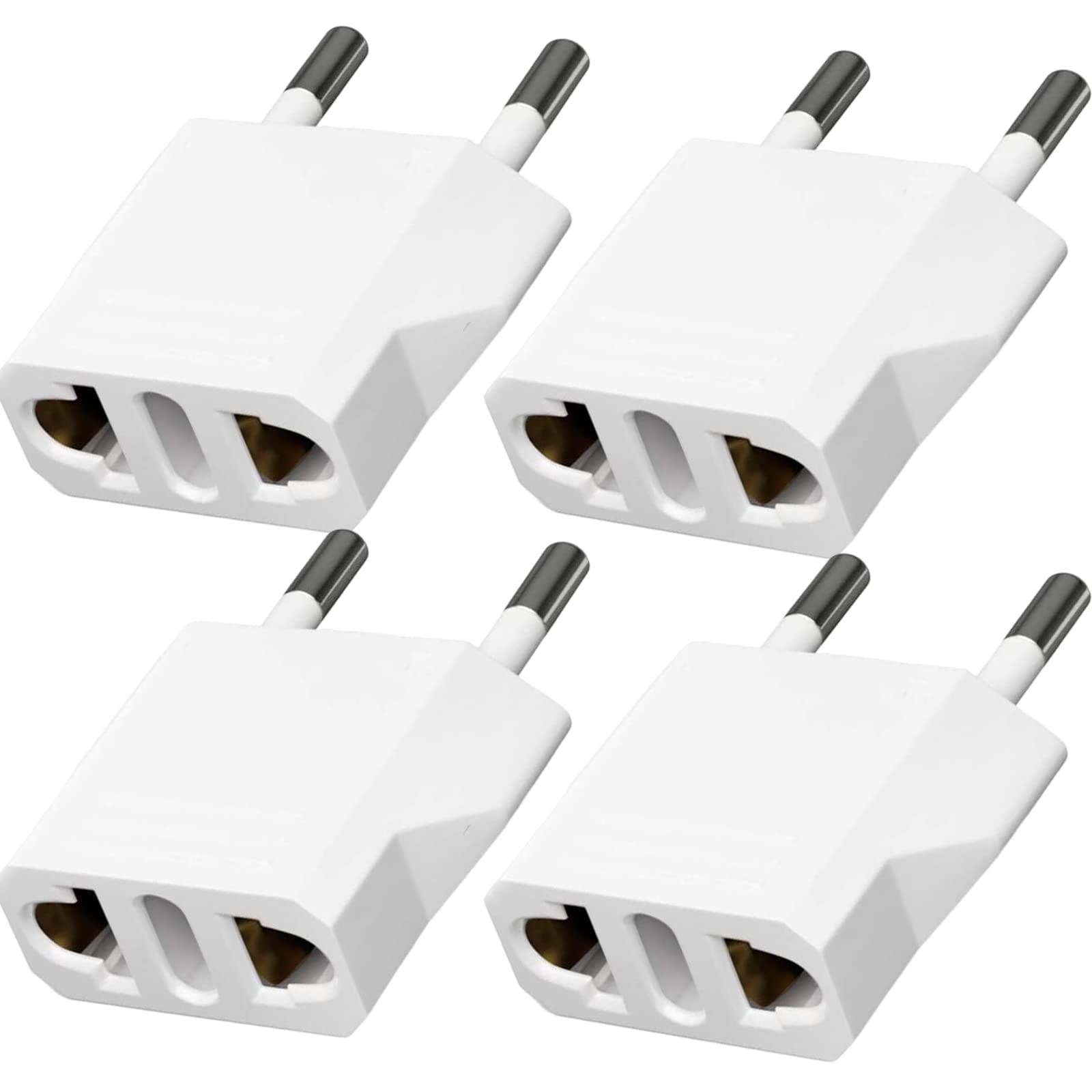 4 Pack US/CA to EU European Plug Adapter-Type C Plug, 2-Prong to 2 ...