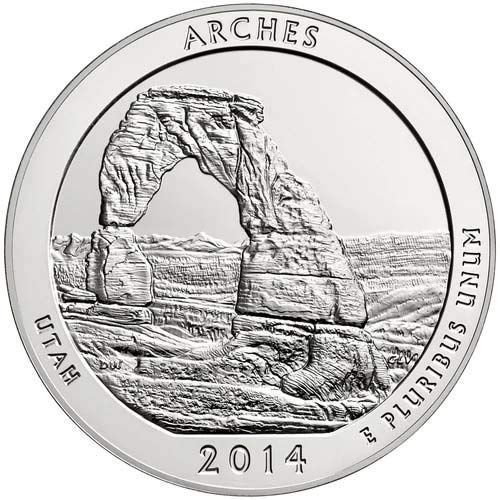 2014 P BU Arches Utah National Park NP Quarter Choice Uncirculated US ...