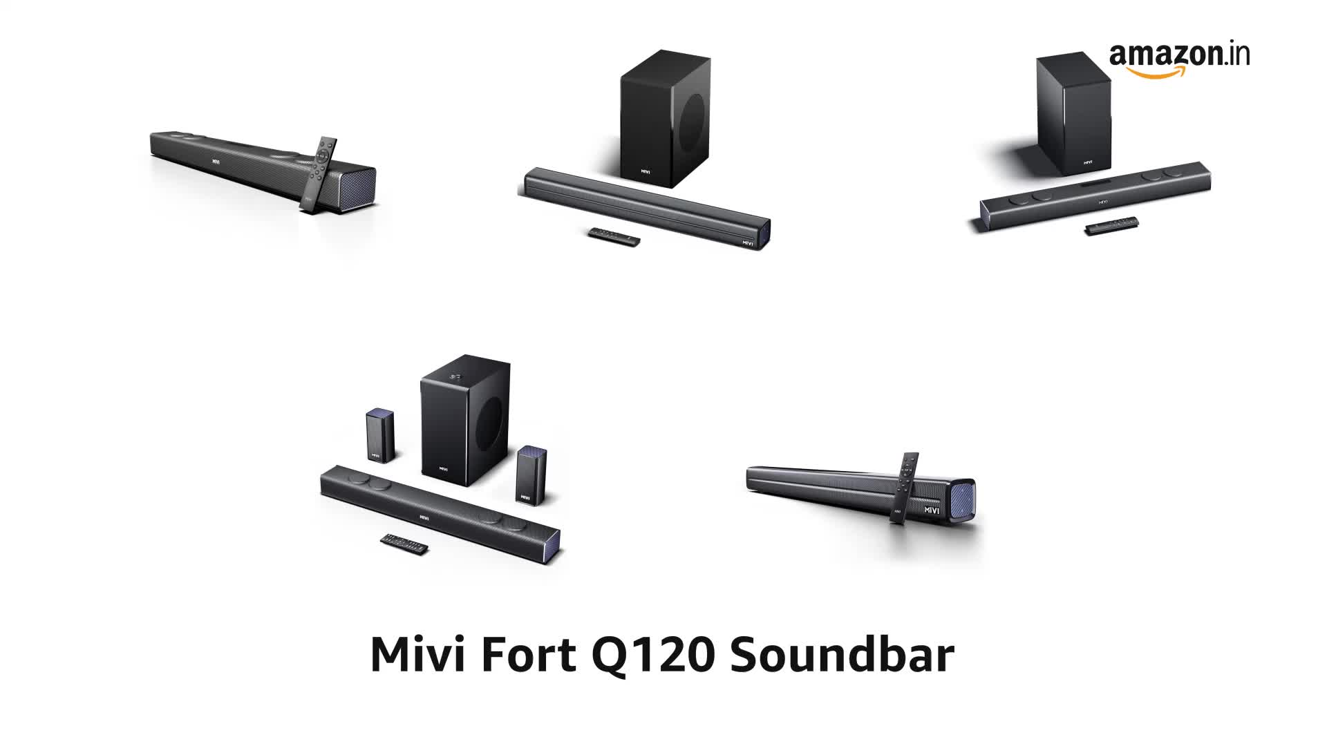 Mivi Fort Q120 Soundbar with 120W Surround Sound, 2.2 Channel soundbar with 2 in-Built subwoofers,