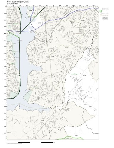 ZIP Code Wall Map of Fort Washington, MD ZIP Code Map Laminated: Amazon ...