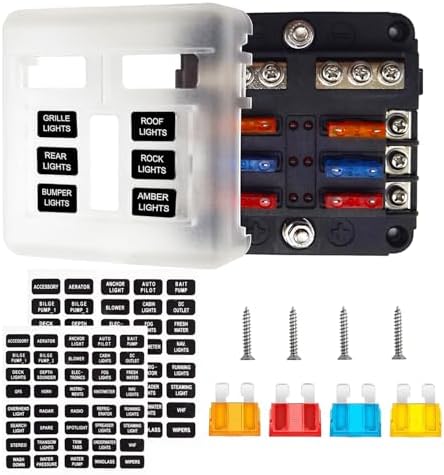 Amazon.com: 12 Way 12V Fuse Box Blade, 12Volt Fuse Block with LED ...