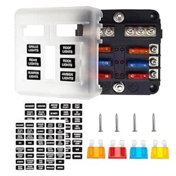 Amazon.com: 6 Way Fuse Block, 12V Waterproof Boat Fuse Panel with LED ...