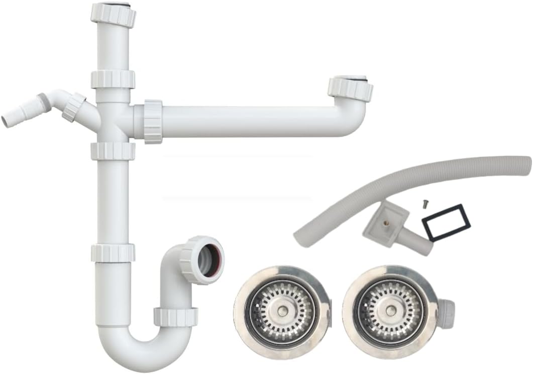 Universal Kitchen Sink Waste kit for 1.5 Bowl Includes 40mm Trap with ...