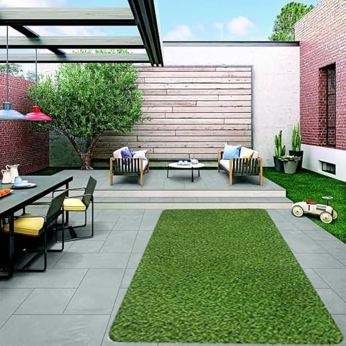 5x8 ft Pile Artificial Grass Turf Rug Mat with Drainage Holes for Dog ...