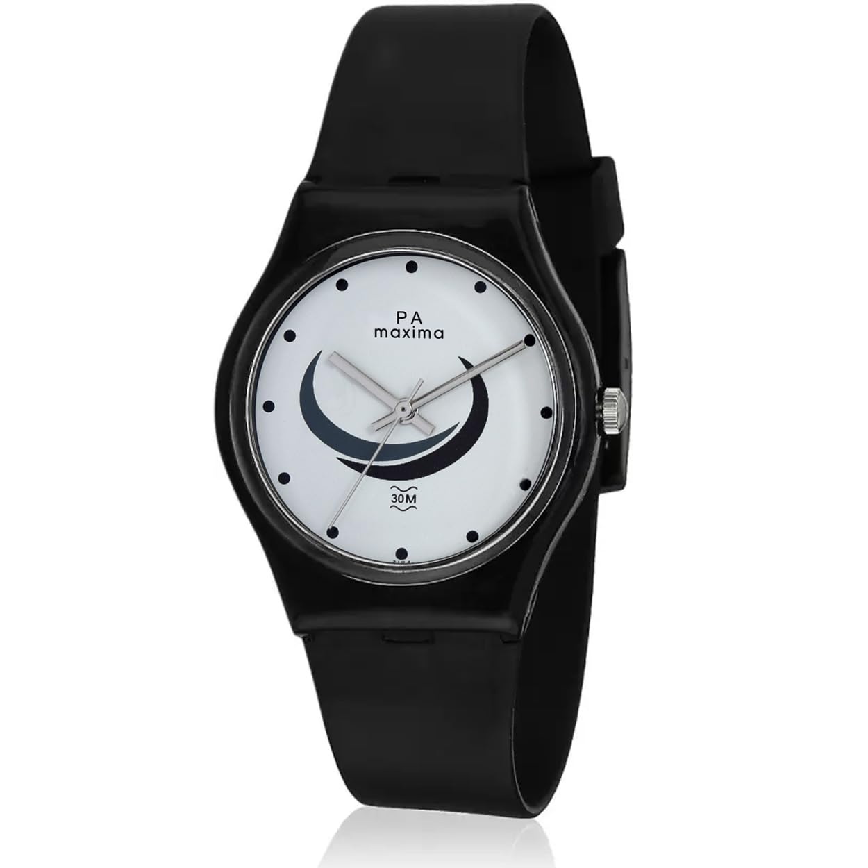 Maxima Plastic Analog White Dial Men Watch - 02104Ppgw, Black Band ...