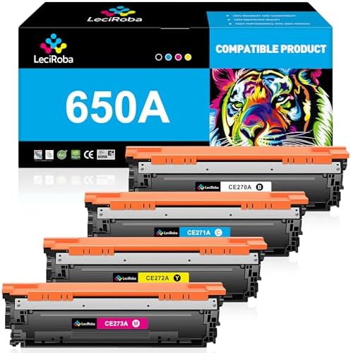 Amazon.com: LeciRoba 650A CE270A CE271A CE272A CE273A Toner Cartridge ...