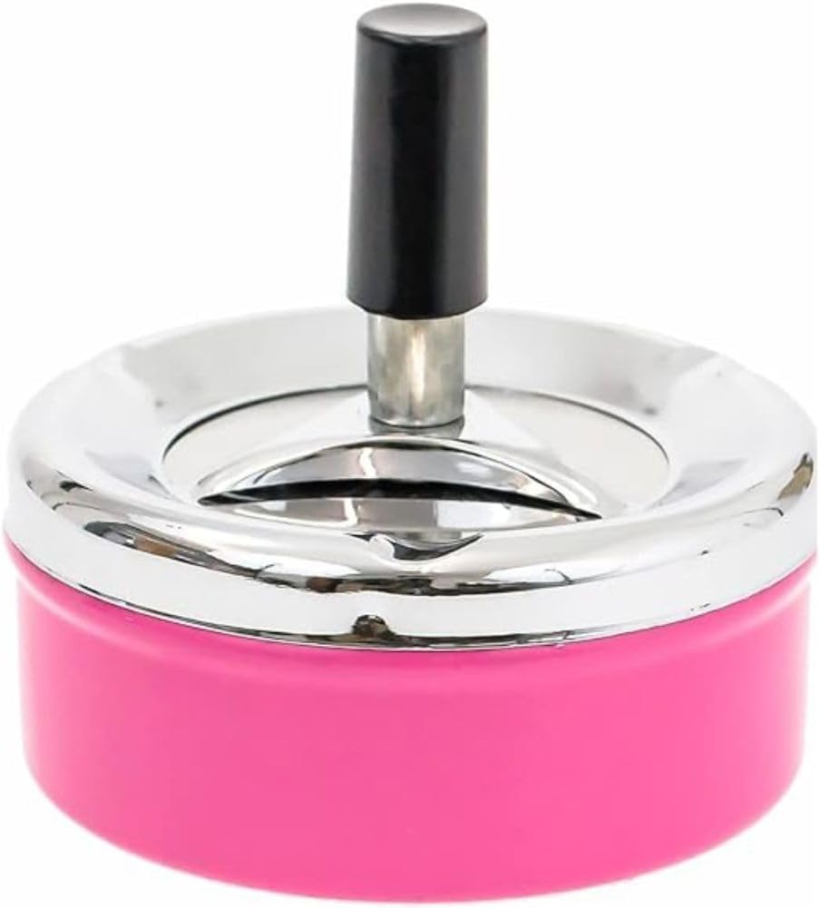 OrionMart Stainless Steel Tabletop Push Down Cigarette Spinning Ashtray ...