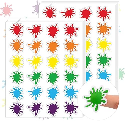Amazon.com: Whaline Paint Splat Stickers Colorful Splatter Label ...
