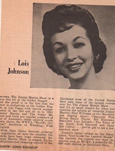 Amazon.com: Country Singer Lois Johnson original clipping magazine ...