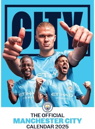 2025 Calendar Manchester City FC Month to View A3 Football Calendar ...