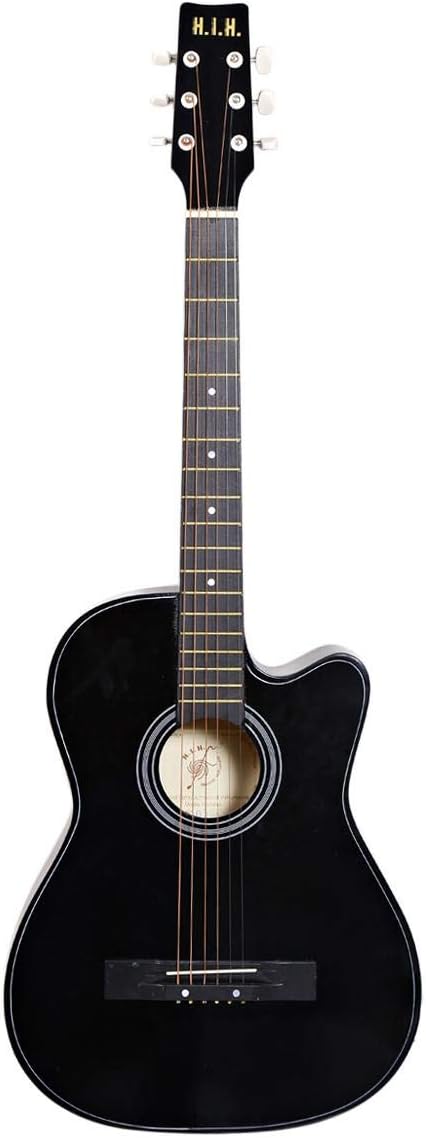 HIH38 inch MIKE MUSIC Acoustic Guitar with Bag and Strap (black): Buy ...