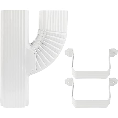 Downspout Gutter Upright Y Connector 3x4 Right White aluminum & 2 ...
