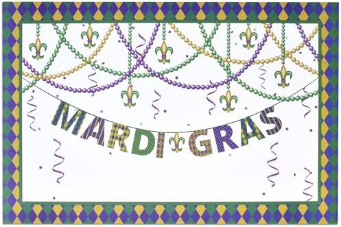 Amazon.com: Gift Boutique Disposable Mardi Gras Paper Place Mats 50 ...