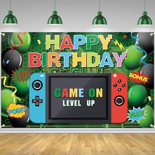 Amazon.com : PIXHOTUL 6ft x 4ft Video Game Backdrop, Blue Level 7 ...