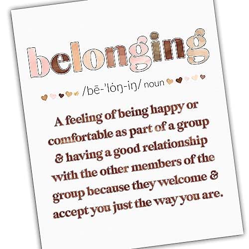 Amazon.com: Belonging Definition Sign - DEI Wall Art - Diversity Equity ...