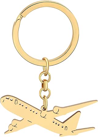 DALANE Stainless Steel Novelty Airplane Keychains Aircraft Plane Car ...