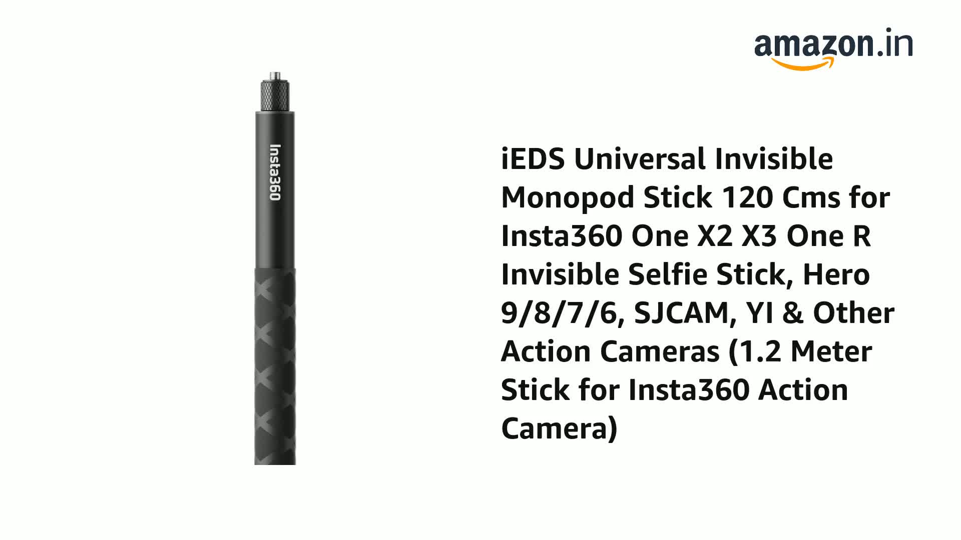 Watch iEDS Universal Invisible Monopod Stick 120 Cms for Insta360 One ...
