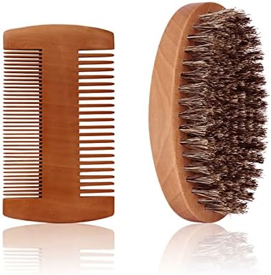 Amazon.com : Beard Brush & Dual Beard Comb Set for Men, Natural Boar ...