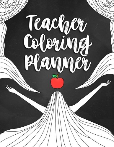Amazon.com: Teacher Coloring Planner: Red Apple: 2017-2018 Teacher ...