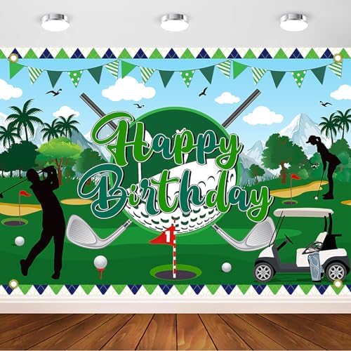 Amazon.com : Avezano Golf Birthday Backdrop - Happy Birthday Party ...