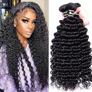 Amazon.com : Bundles Human Hair Deep Wave 24 26 28 Inch 12A Grade Unprocessed Human Hair ...