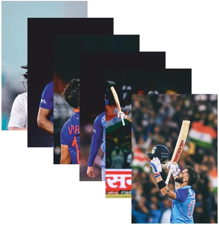 POSTER WALLAH Plastic Set Of 6 Virat Kohli Poster For Home Office And ...