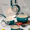 Amazon.com: Oster Corbett 8 pc Gradient Teal Forged Aluminum Cookware ...