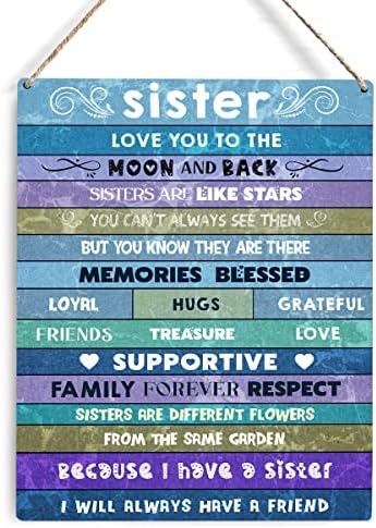 Amazon.com: Farmhouse Sister Wooden Sign Wall Decor Rustic Sister Love ...
