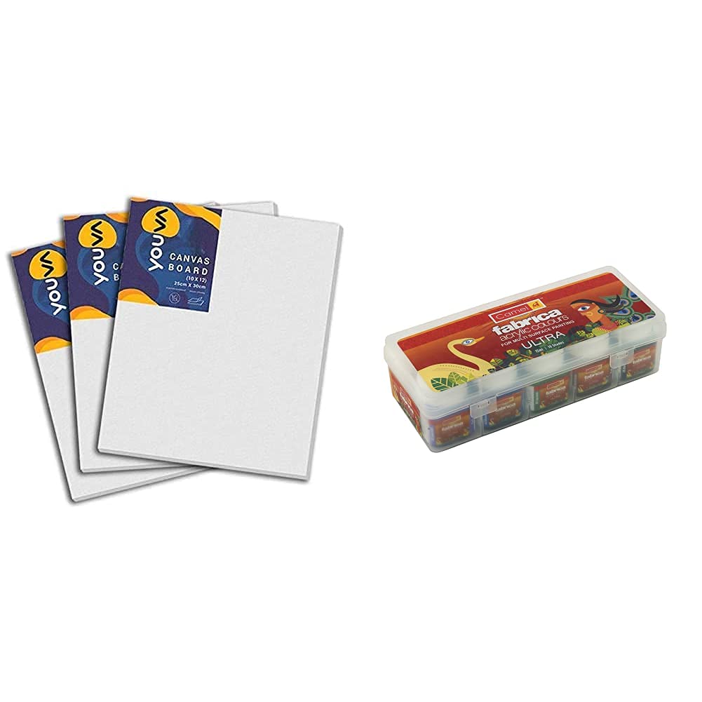 Buy Navneet Youva | Canvas Board | 10x12 inch | Pack of 3 & Camlin ...