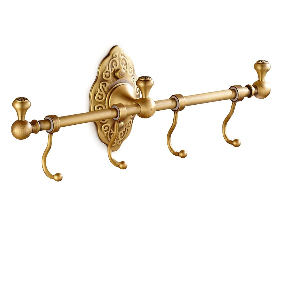 Amazon.com: CAIHAOA Wall Mounted Towel Rail Bar w/4 Hooks, Antique ...