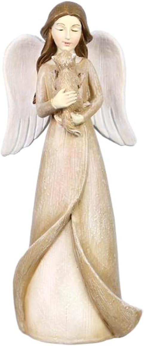 Amazon.com: The Bridge Collection 5" Angel and Cat Figurine - Rustic ...